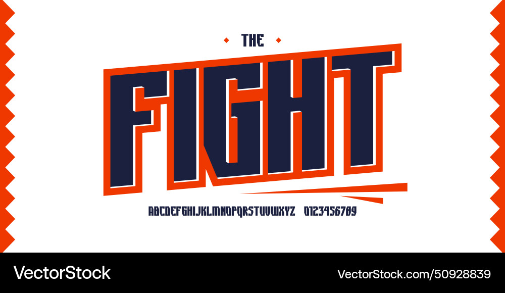 Sans serif font in sport style Royalty Free Vector Image