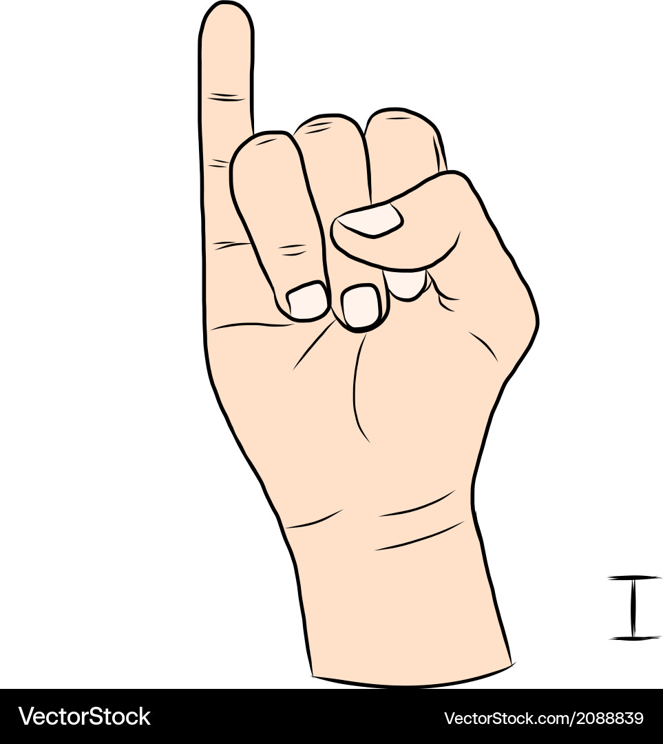 Sign language and the alphabetthe letter i Vector Image