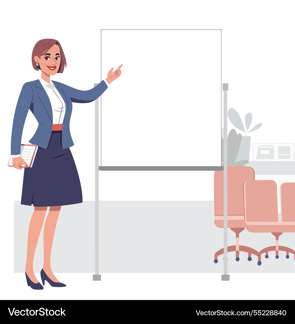 Business woman presentation office Royalty Free Vector Image