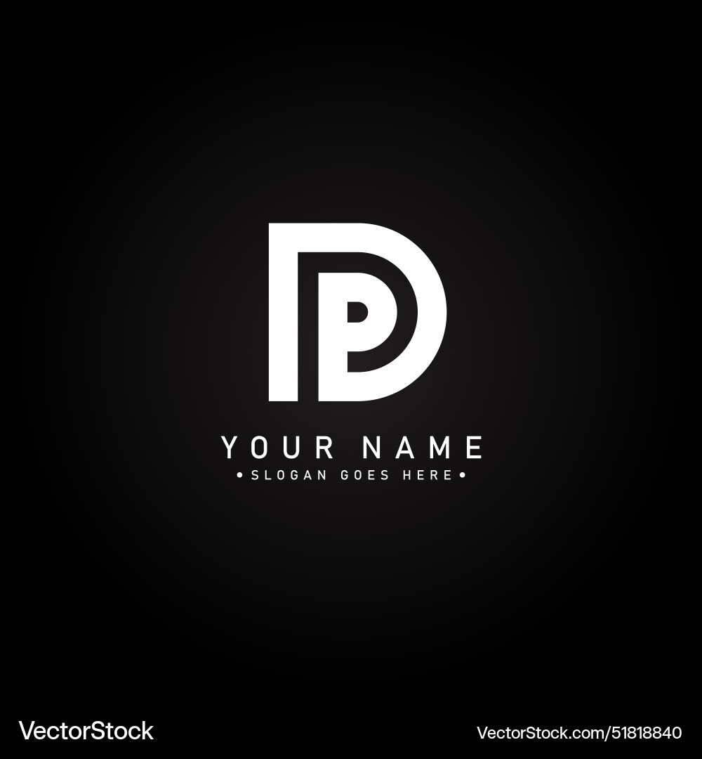 Dp minimal logo - simple business Royalty Free Vector Image