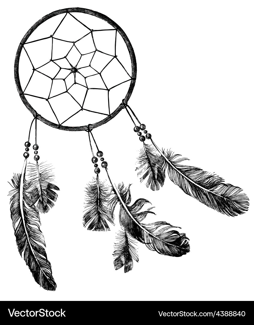 Hand drawn dream catcher Royalty Free Vector Image