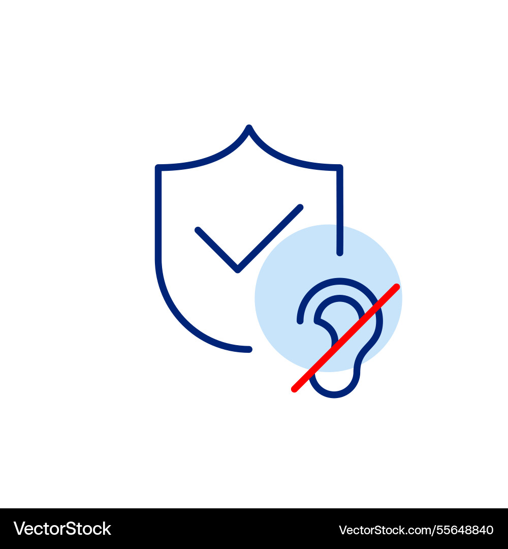 Insurance shield with checkmark and ear crossed Vector Image
