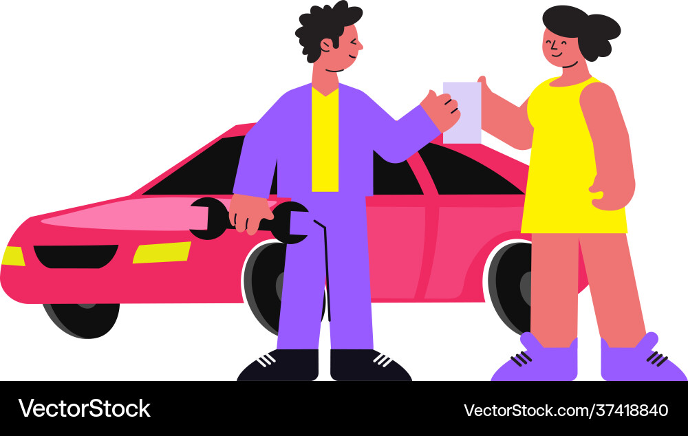 Mechanic flat Royalty Free Vector Image - VectorStock