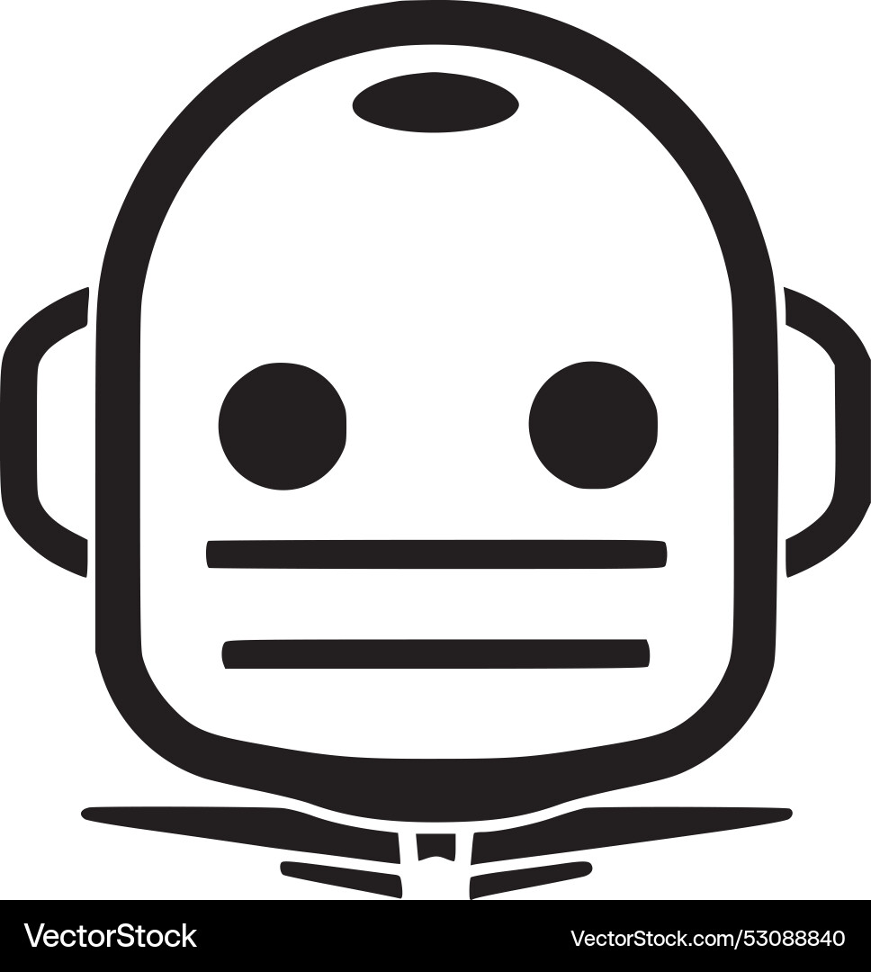 Robot - minimalist and simple silhouette Vector Image