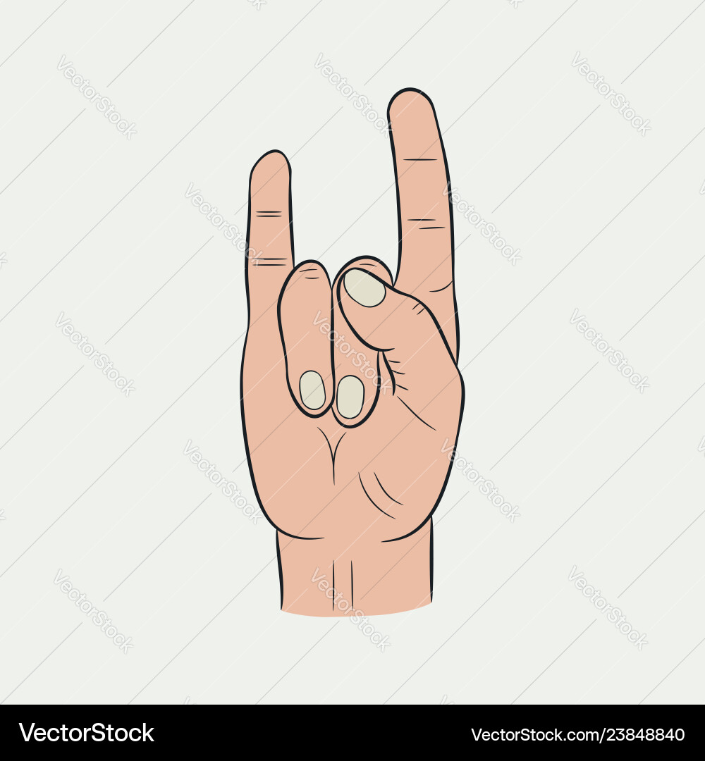 Rock and roll hand sign Royalty Free Vector Image