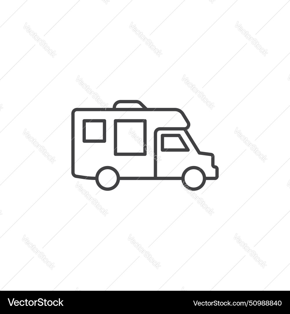 Rv car icon in flat style camper on isolated Vector Image