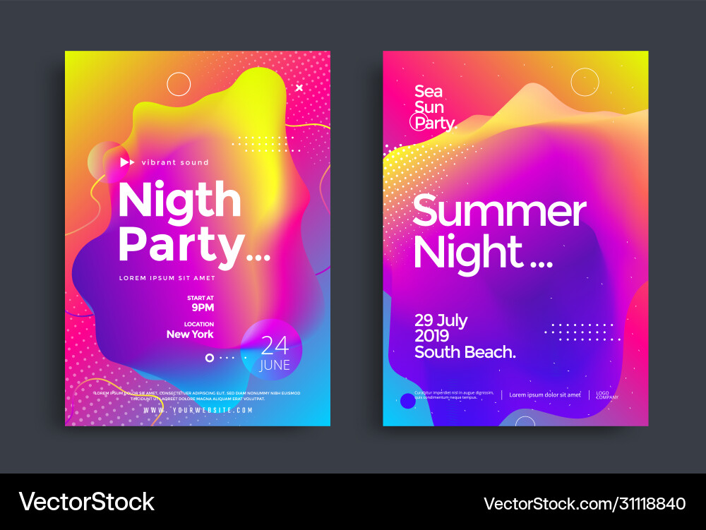 Summer night party poster Royalty Free Vector Image