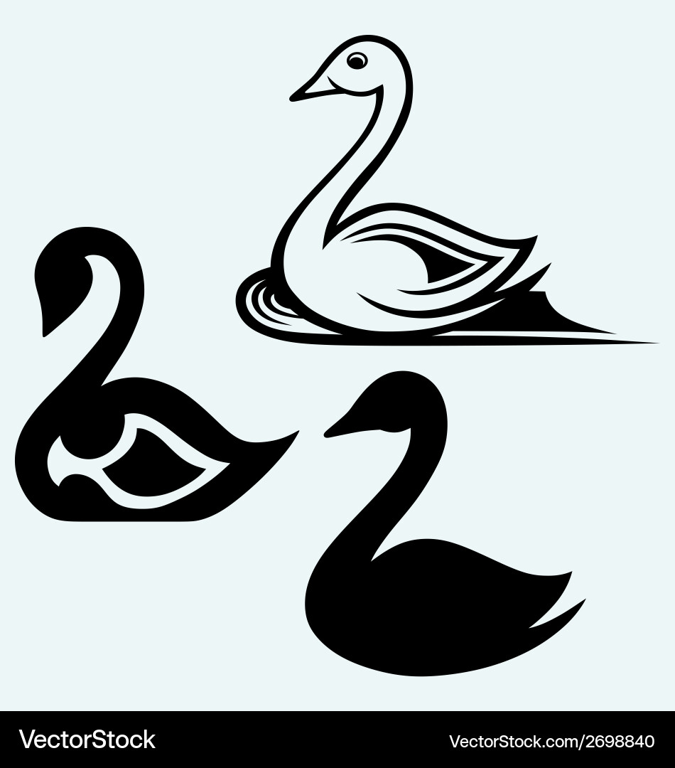 Swan sign Royalty Free Vector Image - VectorStock