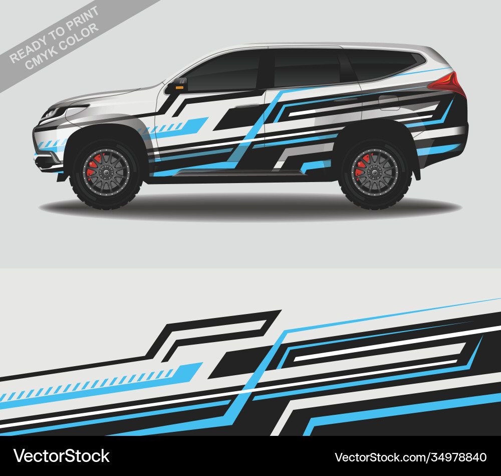 Wrap car decal design custom livery race rally Vector Image