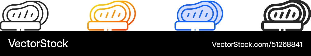 Braai iconthin linear gradient blue stroke Vector Image