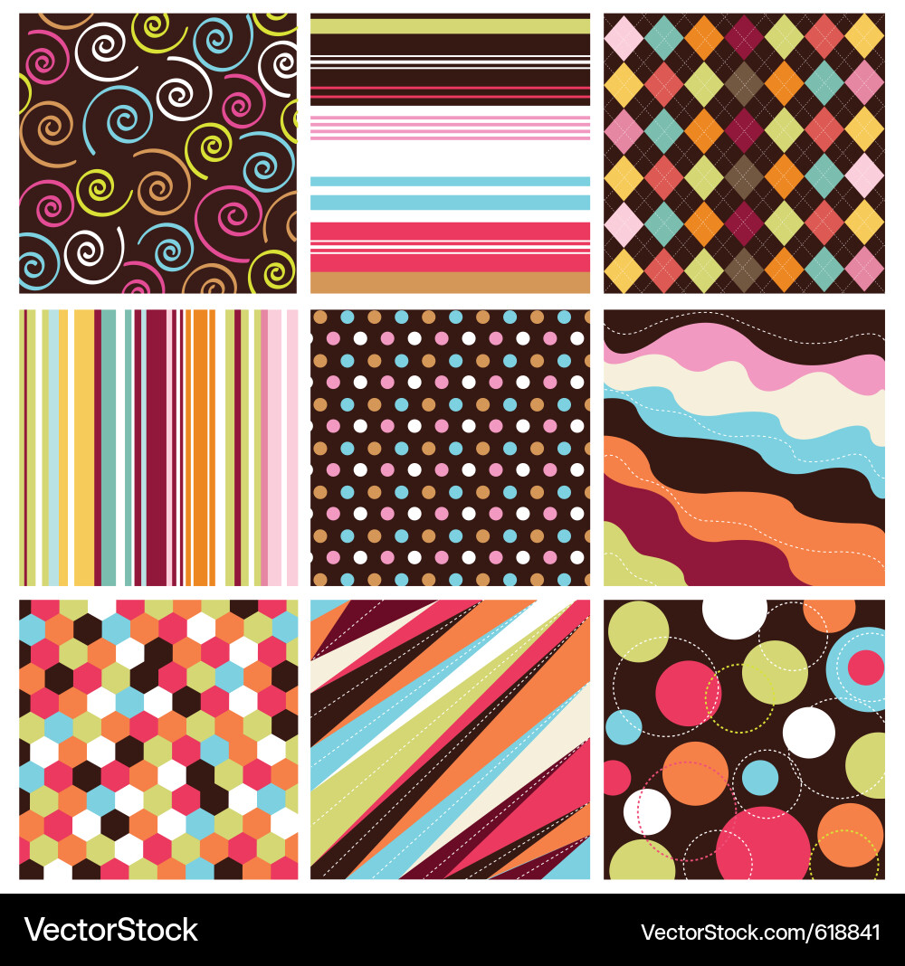 Colorful Textile Patterns Royalty Free Vector Image