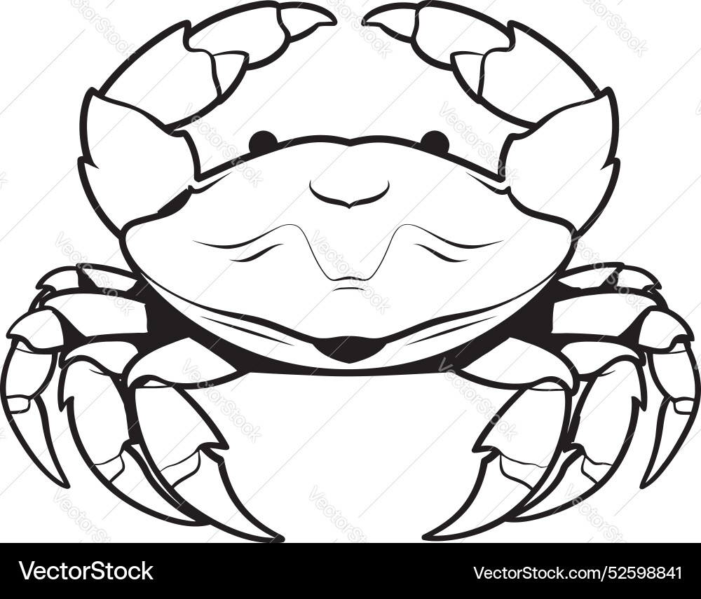 Harbor herald bold outline crab icon coastal Vector Image