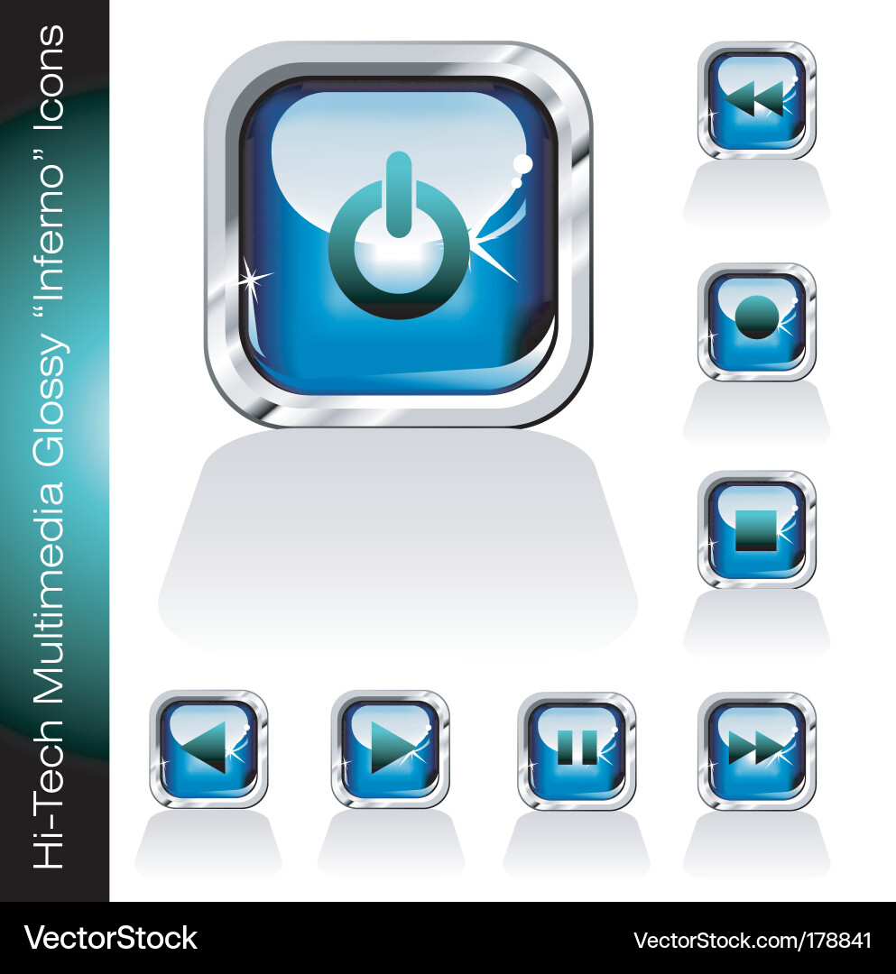 Multimedia player icons set Royalty Free Vector Image