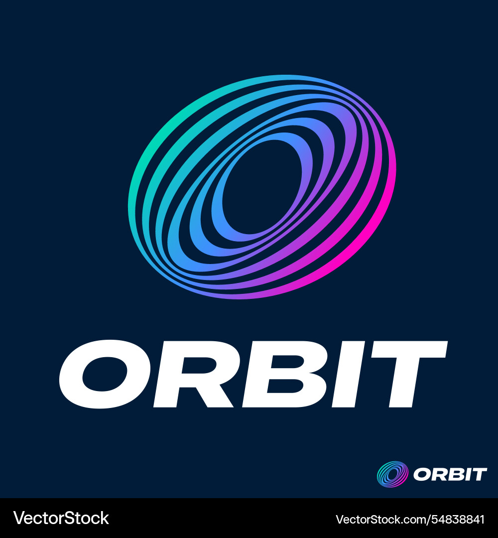 Orbit emblem monogram concentric ellipses Vector Image