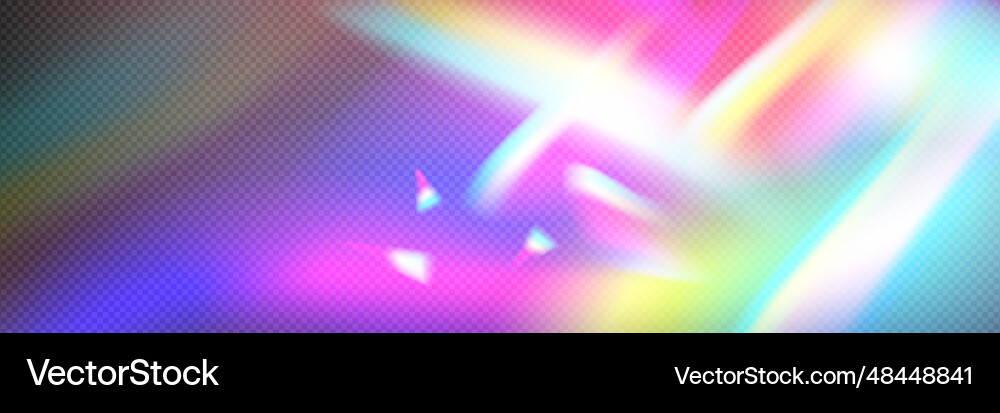 Rainbow prism light crystal glass overlay texture Vector Image