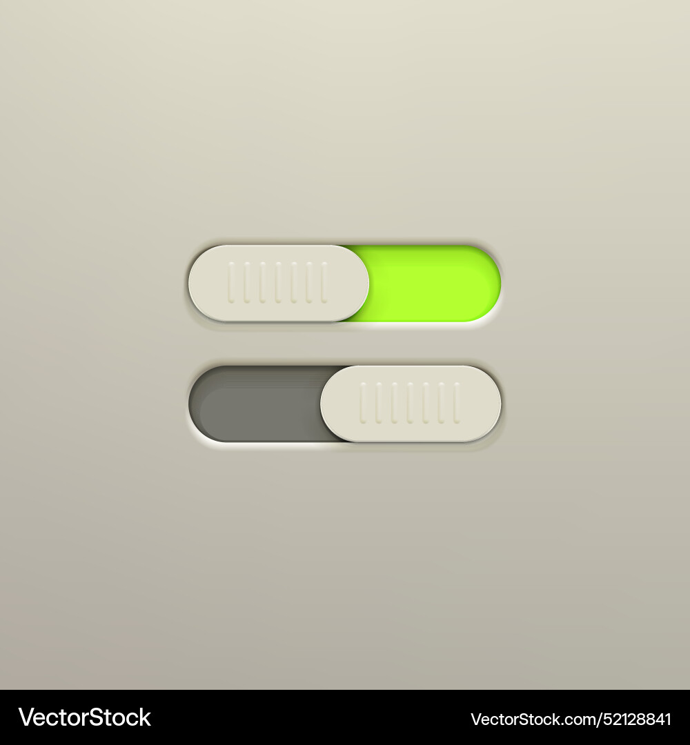 Realistic icon on and off Royalty Free Vector Image