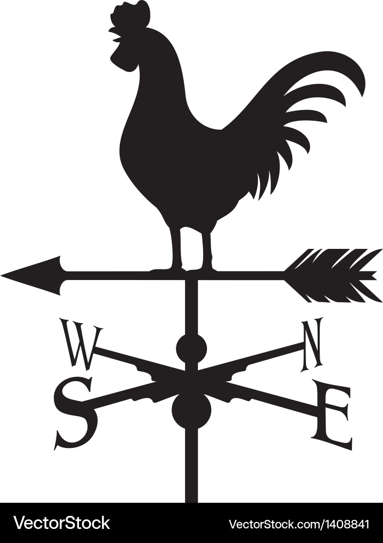 Rooster weather vane Royalty Free Vector Image