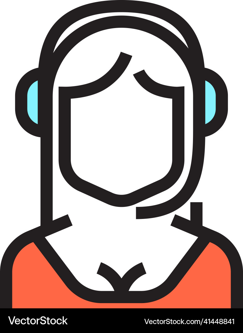 Woman in headset icon call center customer Vector Image
