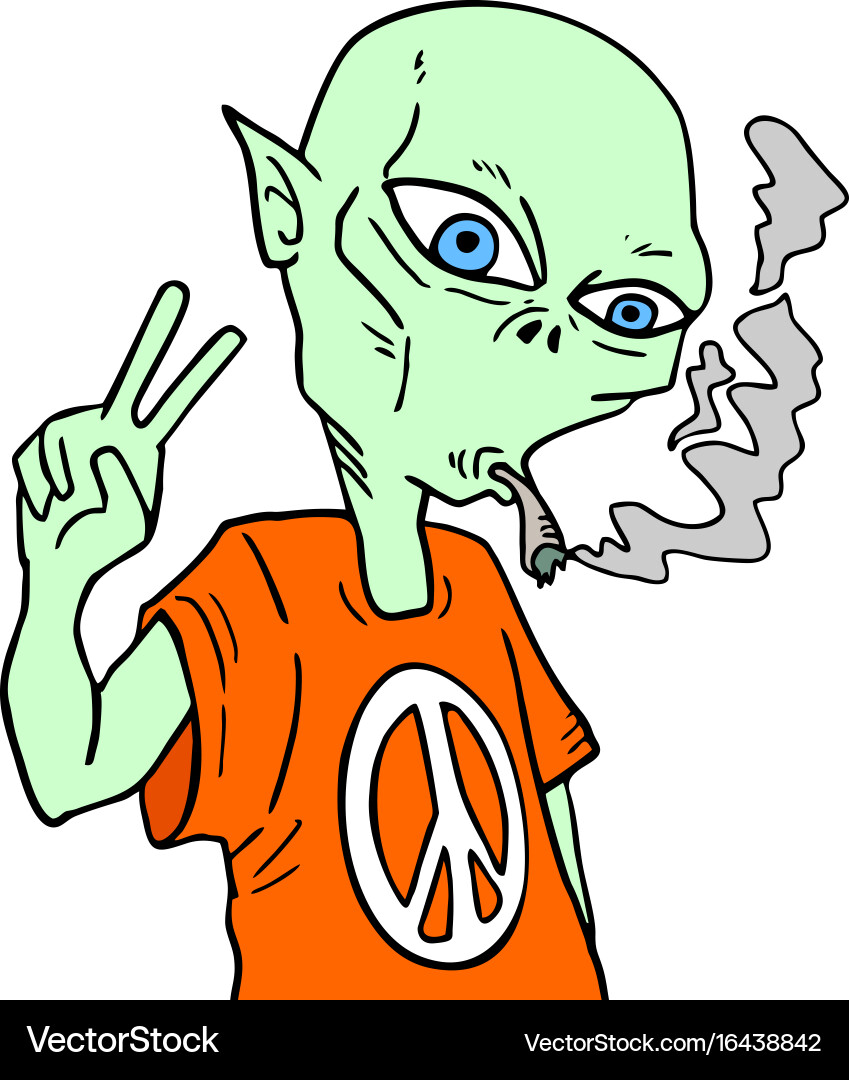 Alien smoking Royalty Free Vector Image - VectorStock