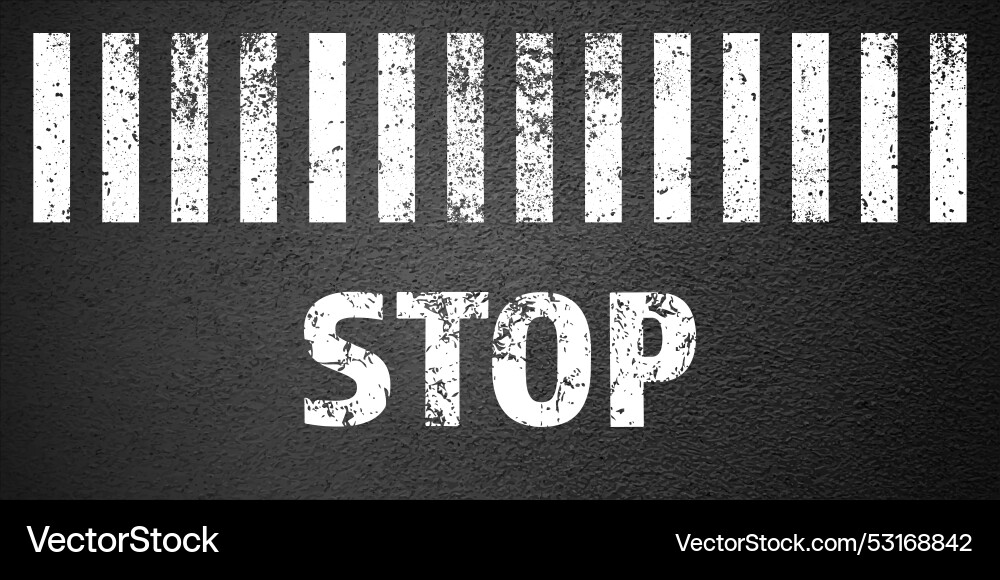Asphalt road with stop lane marking concrete Vector Image