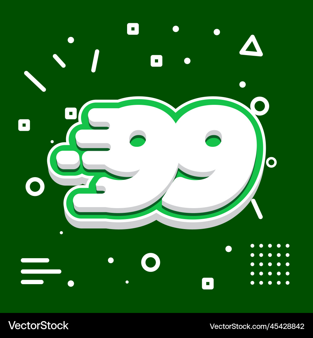 Number 99 3d speed modern icon Royalty Free Vector Image