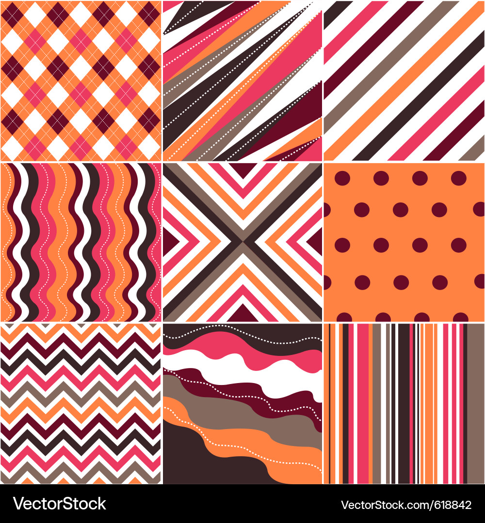 Patterns with fabric texture Royalty Free Vector Image