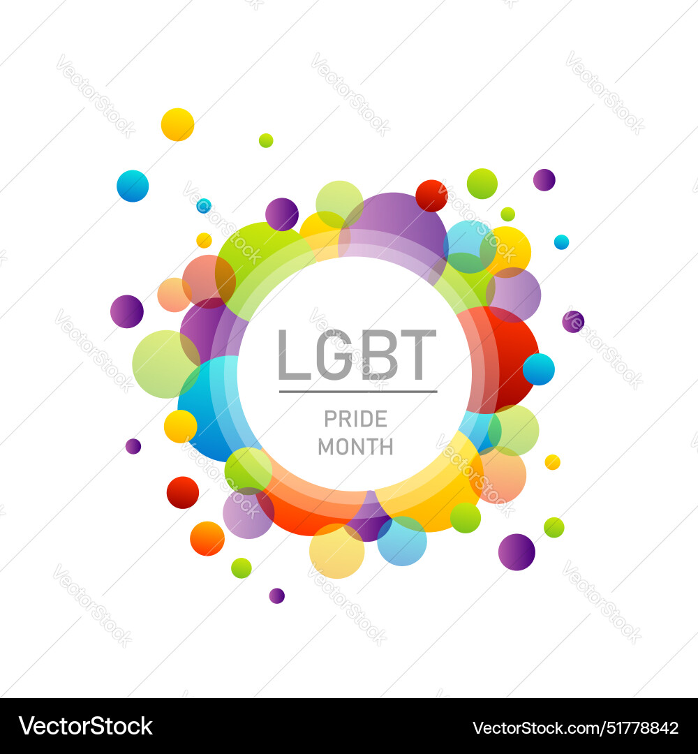 Round frame circles rainbow colors lgbt pride day Vector Image