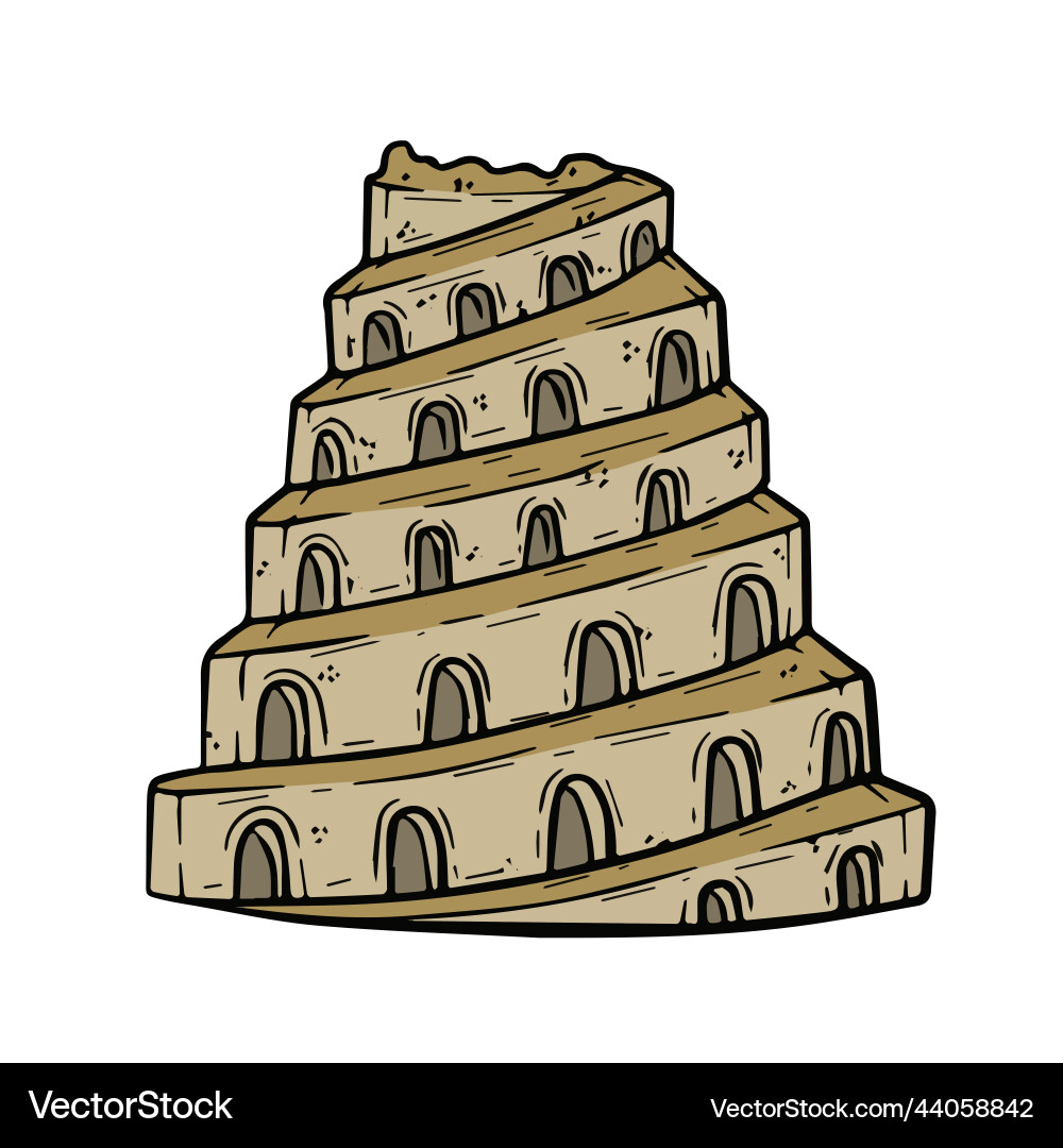 Turm der babel alten Stadt babylon Lizenzfreies Vektorbild