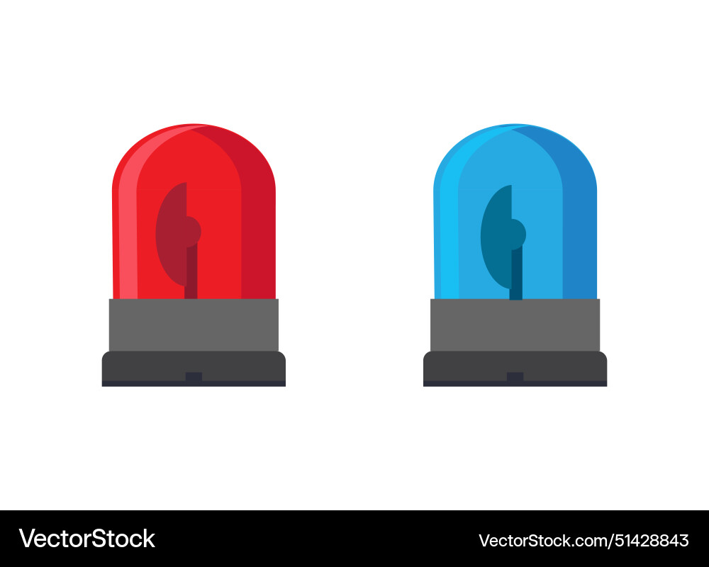 Blue and red emergency siren icon Royalty Free Vector Image