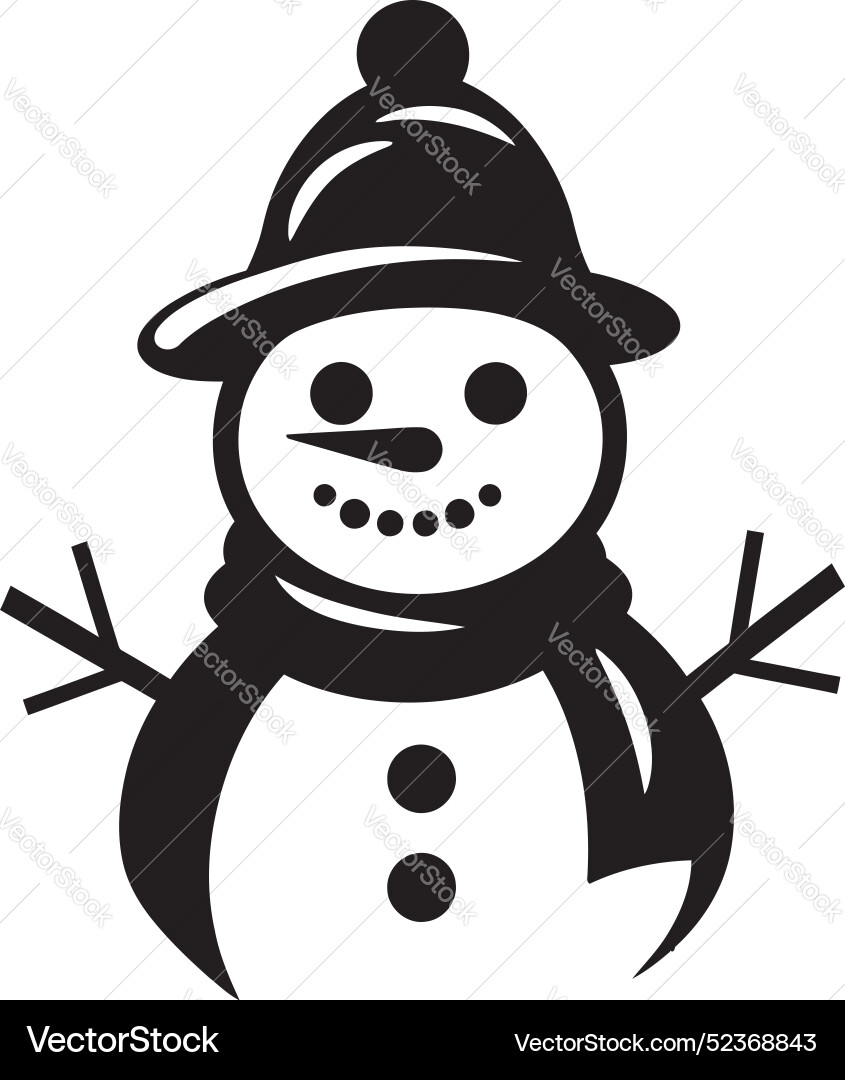 Charming snowman joy cute logo icon adorable Vector Image