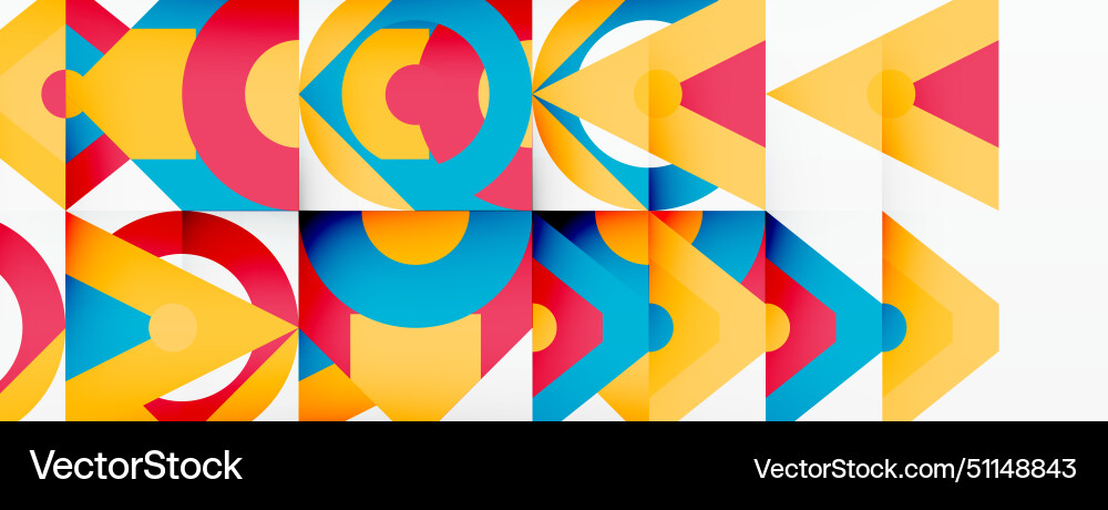 Colorful geometric pattern with arrows circles Vector Image