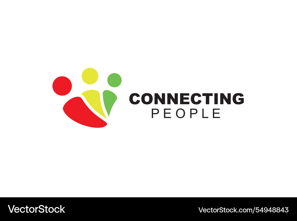 Creative people connect logo Royalty Free Vector Image