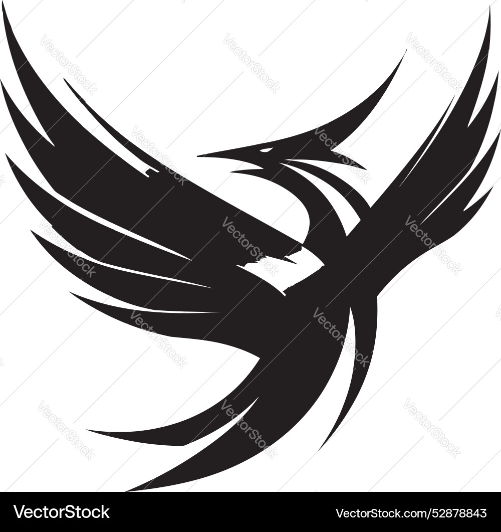 Dark rebirth design celestial phoenix flight Vector Image