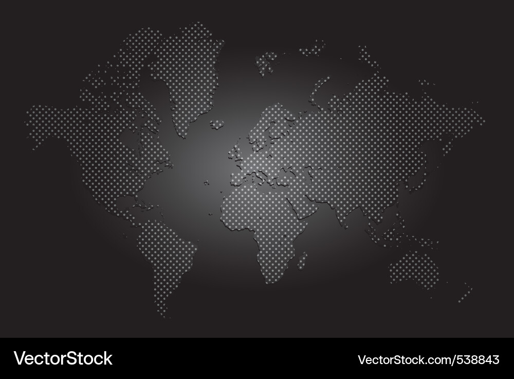 Dotted World Map Royalty Free Vector Image - VectorStock