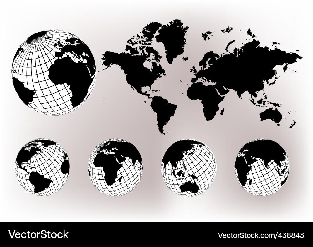 Earth globes Royalty Free Vector Image - VectorStock