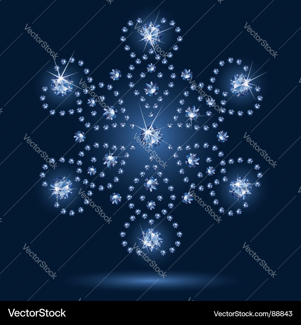 Elegant Blue Snowflake Diamond Royalty Free Vector Image