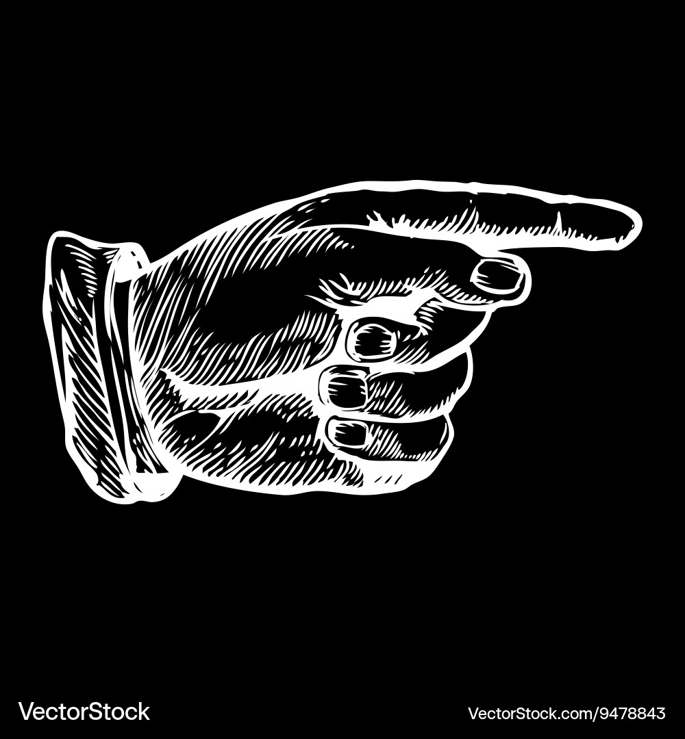 Hand pointing to the right Royalty Free Vector Image