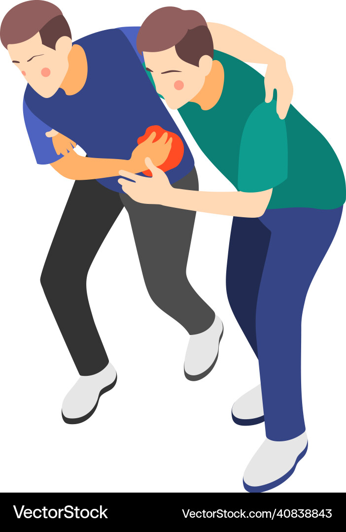 Help injured friend compositioncomposition Vector Image