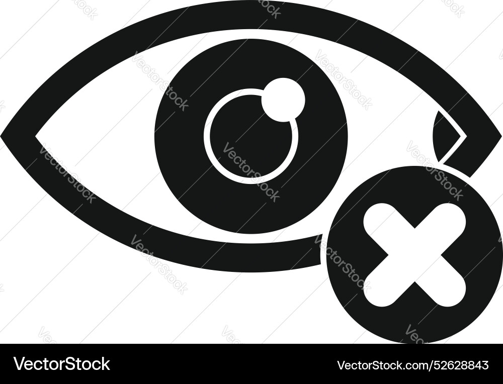 Human eye with cross mark showing blind concept Vector Image