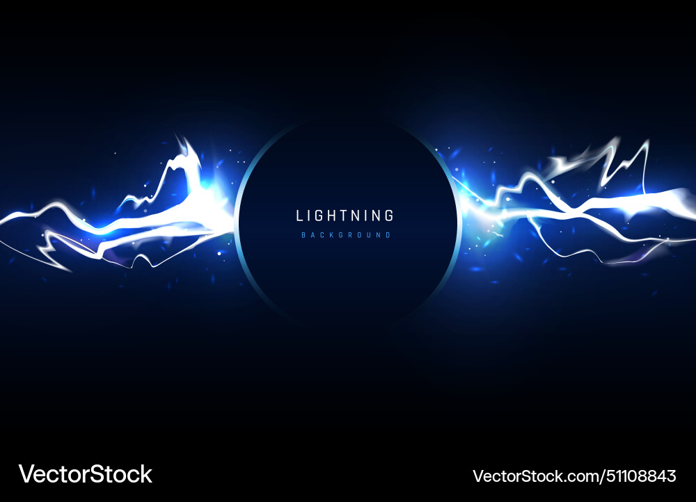 Lightning power bolt banner technology background Vector Image
