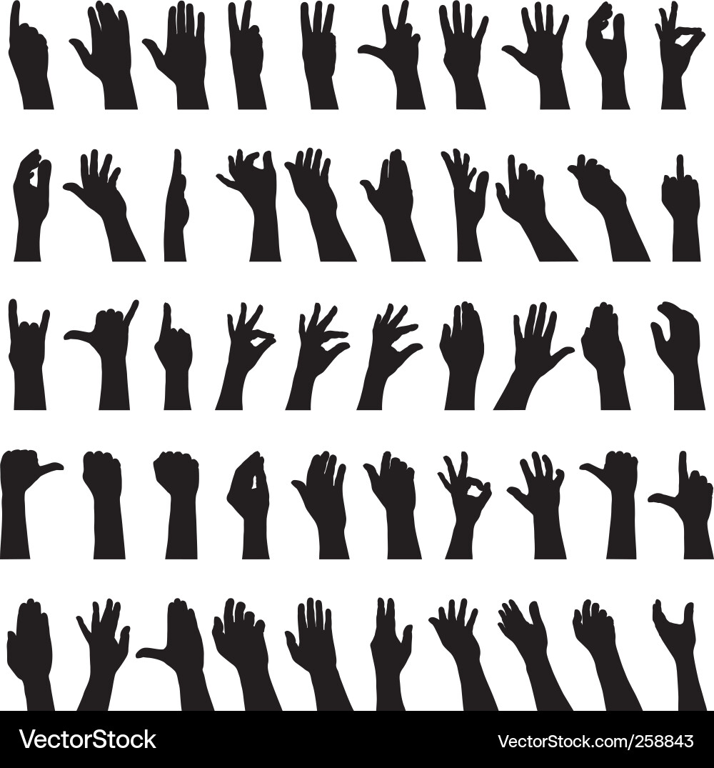 Sign language Royalty Free Vector Image - VectorStock
