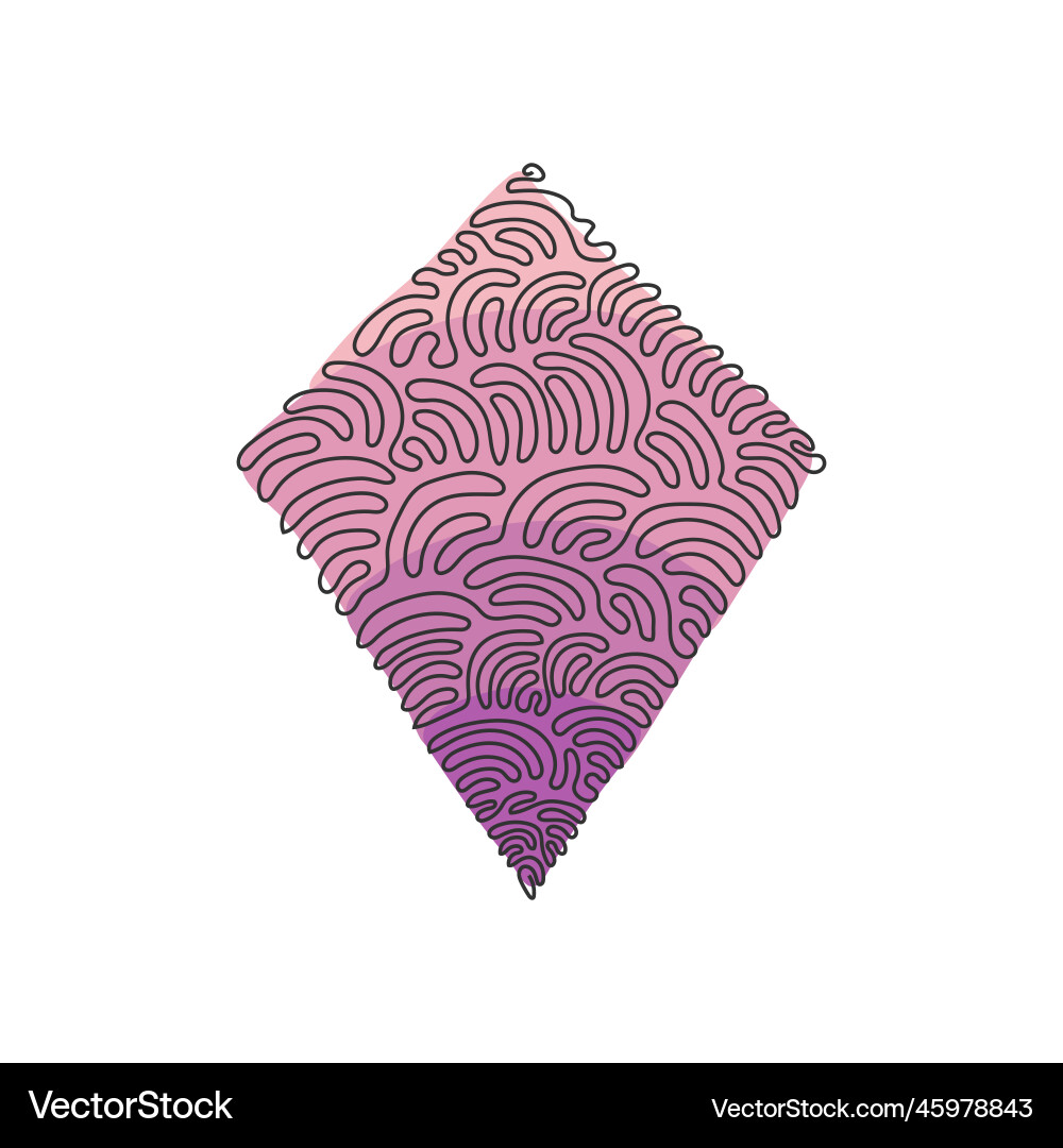 Single one line drawing geometric shapes kite Vector Image