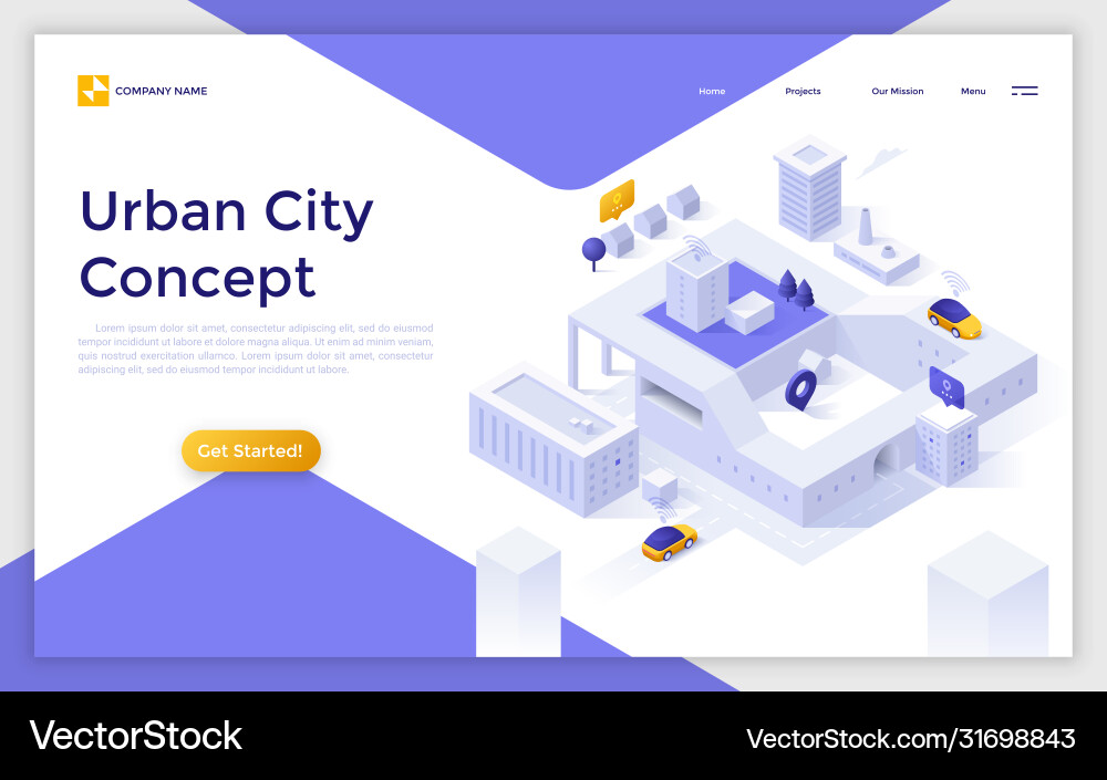Smart City Isometric Model Royalty Free Vector Image