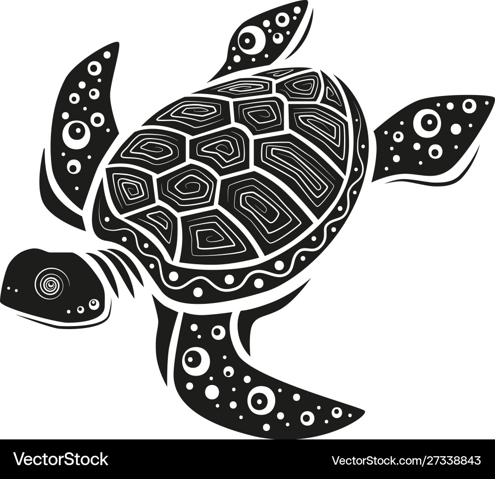 Stylized turtle Royalty Free Vector Image - VectorStock