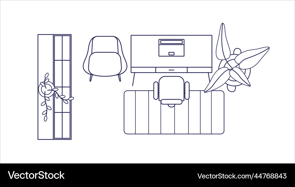 Workplace office interior design top view Vector Image Workplace office interior design top view Vector Image