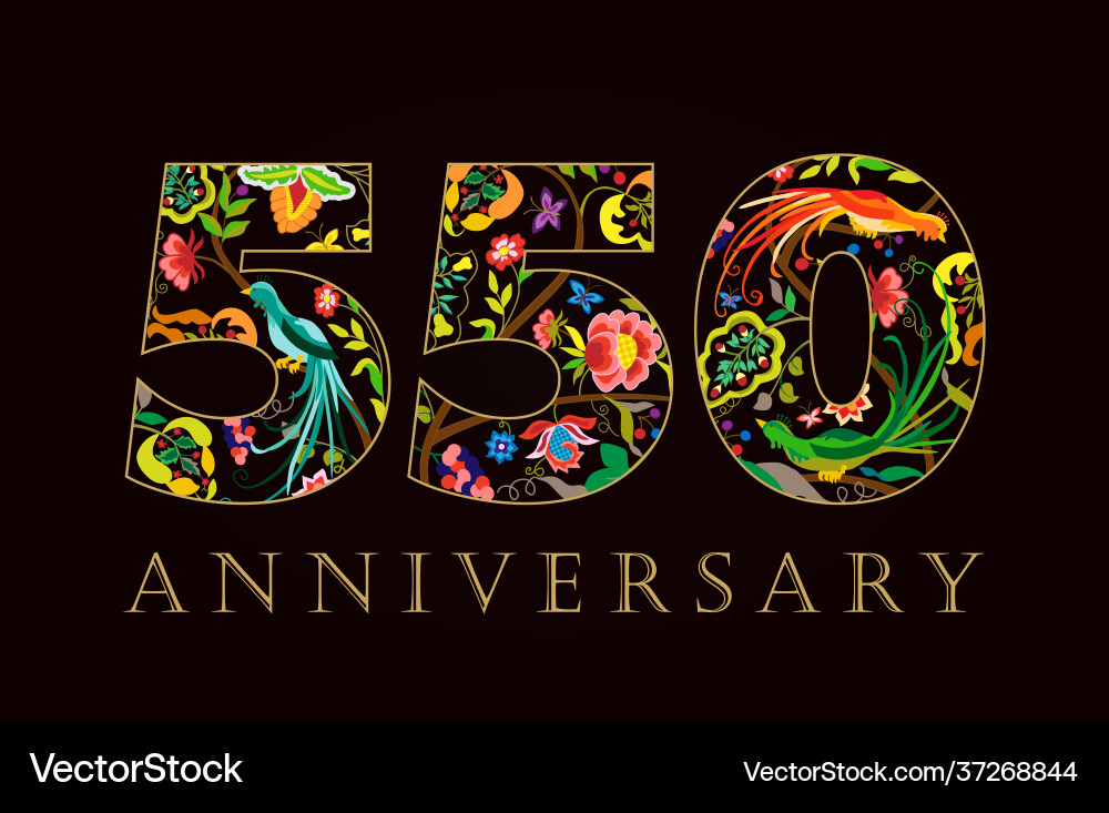 550 anniversary folk logo Royalty Free Vector Image