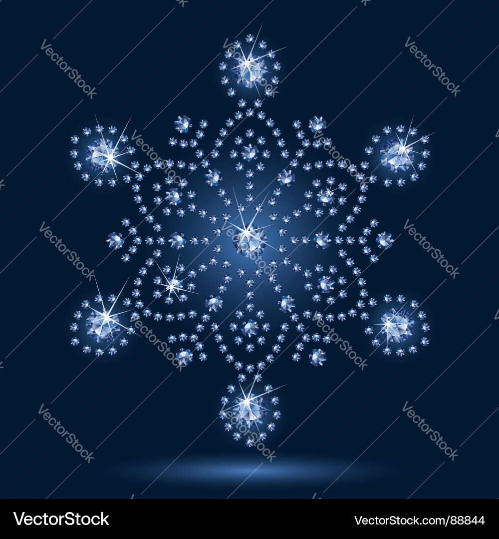 Brilliant Snowflake Diamond Royalty Free Vector Image