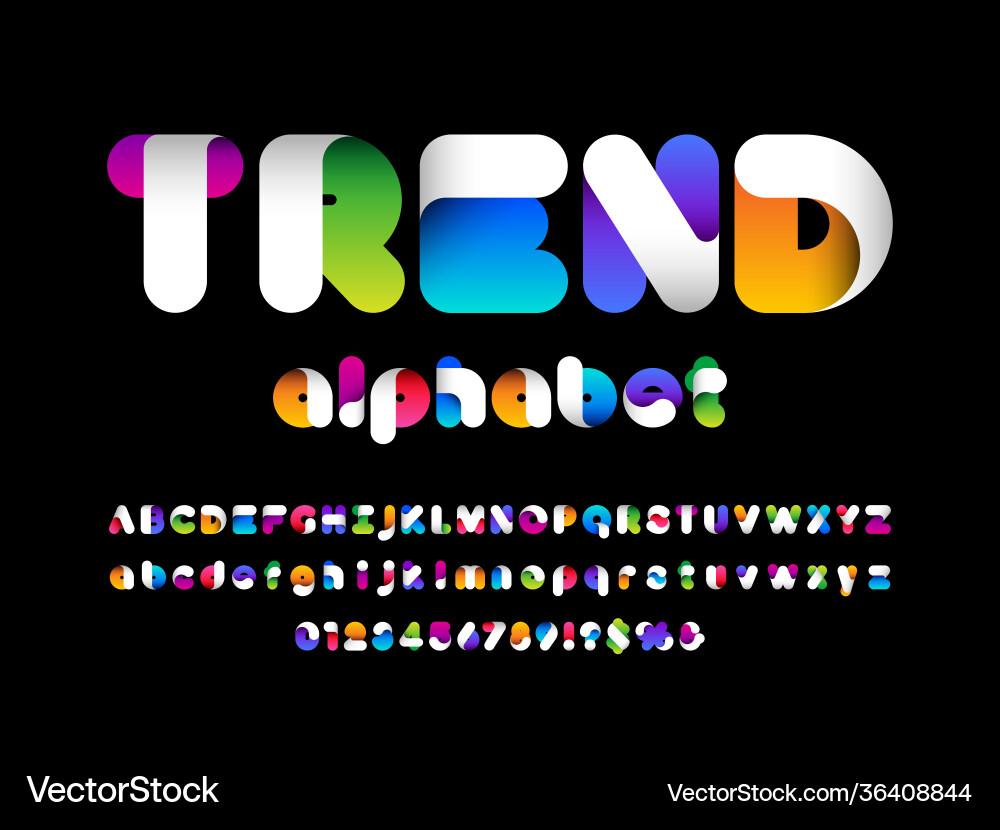 Colorful font Royalty Free Vector Image - VectorStock