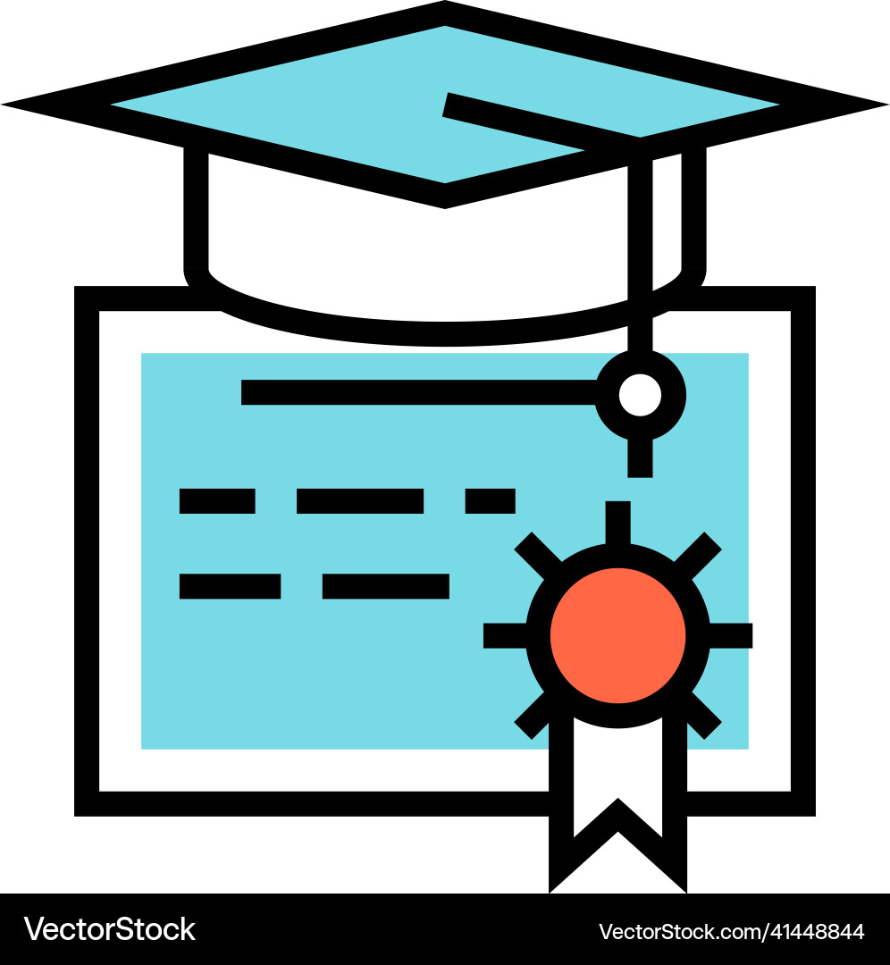 Graduation Certificate Icon Royalty Free Vector Image