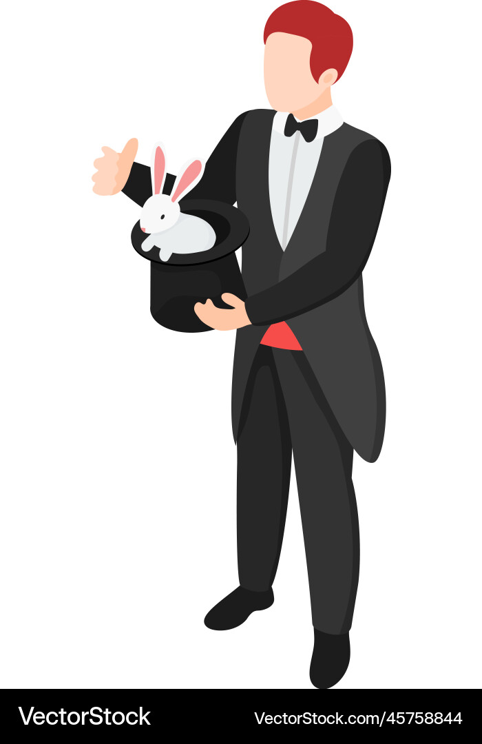 Hat trick artist composition Royalty Free Vector Image